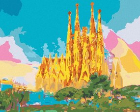 zuty zuty - malování podle čísel - duhová sagrada familia, 40x50 cm, plátno