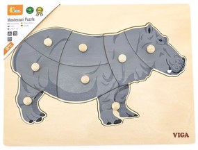 Dětské dřevěné puzzle vkládačka Montessori Viga Hroch