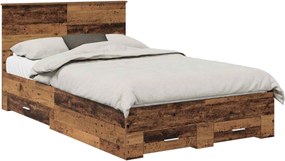 Rám postele s čelo Staré dřevo 120 x 190 cm Kompozitní dřevo 3408288