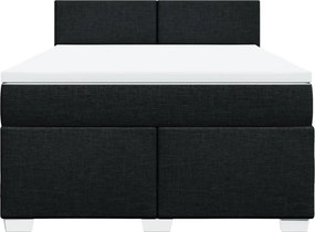 Box spring postel s matrací černá 160x200 cm textil 3285934