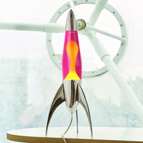 Mathmos Telstar, originální lávová lampa, 1x28W, růžová se žlutou lávou, 50cm
