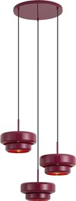 Retro Pendant Lamp Plum with Metal Shade 3-Light - Ophelia