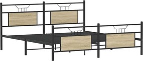 Kovový rám postele bez matrace dub sonoma 183 x 213 cm 3325099