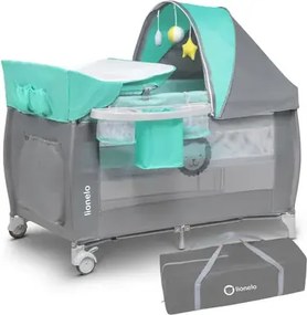 LIONELO Postýlka cestovní Sven Plus Turquoise Grey