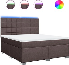 Box spring postel s matrací tmavě hnědá 180x200 cm textil 3292870