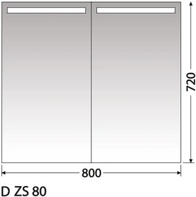 INTEDOOR zrcadlová skříňka s LED osvětlením D ZS 80 Varianta: 26 Dub Gladstone