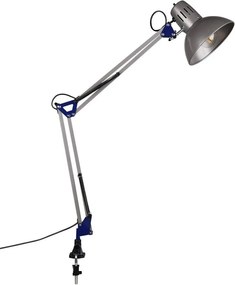 Stolní lampa s ohybatelnou konstrukcí/s klipem ve stříbrné barvě (výška 73,5 cm) Tajo – Trio