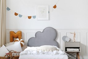 MINKO Čalouněná jednolůžková postel CLOUD do dětského pokoje Zvolte barvu: Krémová, Zvolte rozměr: 120x200 cm, Zvolte stranu: Vlevo