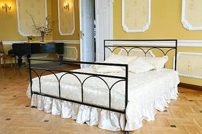 Nábytek ATIKA s.r.o. Kovová postel SASKIE Povrchová úprava: stříbrná RAL 9006, Rozměr: 180 x 200 cm