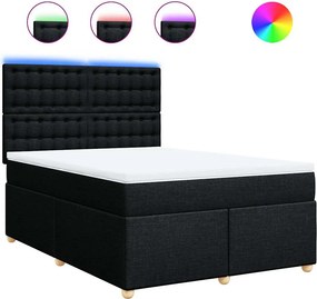 Box spring postel s matrací černá 160x200 cm textil 3293647