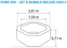 Marimex | Vířivý bazén Pure Spa - Jet & Bubble Deluxe HWS 4 + Solární sprcha UNO 35 l hliníková s LED světlem | 19900164
