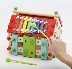 Montessori multifunkční dřevěný domeček Kruzzel 22564