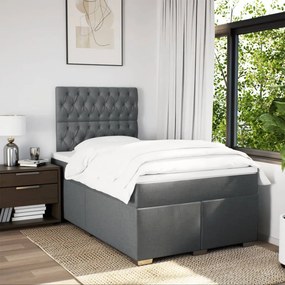 Box spring postel s matrací tmavě šedá 120x190 cm textil 3292735