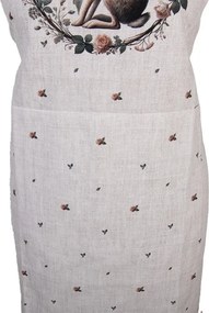 Bavlněná dámská zástěra se zajícem Natural Linen Easter - 70*85 cm