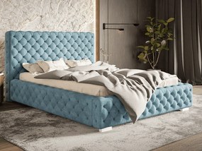 Čalouněná manželská postel 180x200 cm Irina Barva: Modrá - Kronos 09