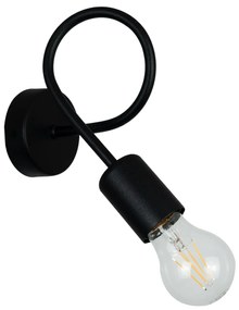 Light for home - Nástěnné kovové světlo ve stylu Loft - černé matové provedení, 1xE27/60W, E27, Černá