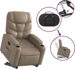 Zvedací polohovací křeslo cappuccino umělá kůže 3204664