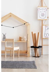 Domečkový dětský pracovní stůl z borovicového dřeva Adeko Bran, 40 x 111 cm