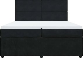 Box spring postel s matrací černá 200x200 cm samet 3292426