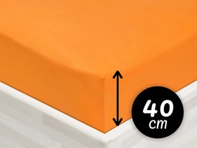 Jersey napínací prostěradlo na extra vysokou matraci JR-006 Oranžové 100 x 200 - výška 40 cm