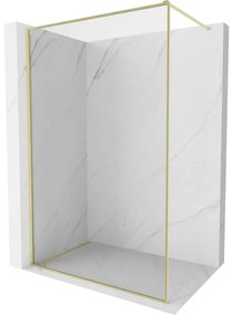 Mexen Kioto-F, sprchová zástěna s rámem 50 x 202 cm, 8 mm čiré sklo, zlatý matný profil, 800-050-104-55-00