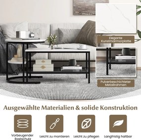Costway Kombinovatelné konferenční stolky 2dílná sada konferenčního stolku