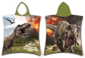 Bavlněné dětské pončo velikost 3-8 let Jurassic World "Volcano" – Jerry Fabrics