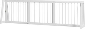 PawHut Zábrana pro psy 3-panelová s možností roztažení 71-190cm - dřevěný pet fence - rozměry 71-190L x 38,5W x 56H cm bílá