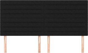 Čelo postele černé 200x5x118/128 cm látkové 3116496