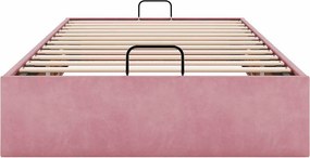 Osmanský rám postele bez matrace růžová 100x200 cm samet 3310948