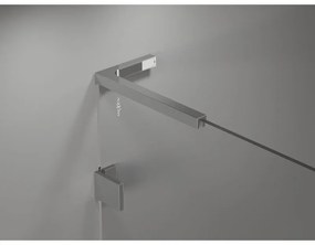 Mexen Lunar, L půlkruhový výklopný sprchový kout 100 x 100 cm, 8mm čiré sklo, chromový profil, 833L-100L-100P-01-00