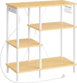Kuchyňský regál Vasagle Vitas 80 cm se zásuvkami hnědý/bílý