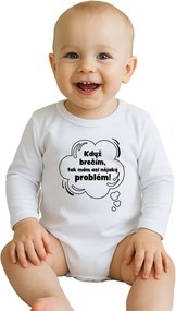 Dětské body s potiskem New Baby Když brečím, tak mám asi nějaký problém!, vel. 68 (4-6m)