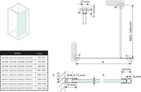Gelco VARIO BLACK sprchová zástěna 70 x 200 cm jednodílná k instalaci ke stěně černá sklo čiré GX1270GX1014