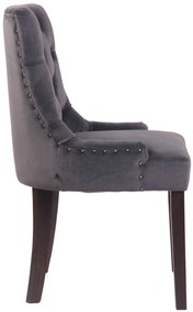 Jídelní židle Mossley - samet - tmavé nohy | tmavě šedá