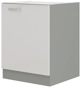 Dolní kuchyňská skříňka Brunea 60 D 1F BB (šedá + lesk bílý). 1024976