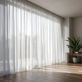 Hotová voálová záclona bílá s řasící páskou Ervi 40760 (různé velikosti)