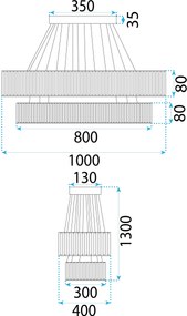 Toolight Toolight, LED stropní svítidlo 100x39 cm, 72W, APP1546-CP2, chromová, OSW-05475