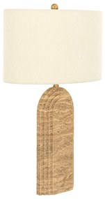 OnaDnes -20% Bílá stolní lampa Richmond Nila s mramorovou podstavou