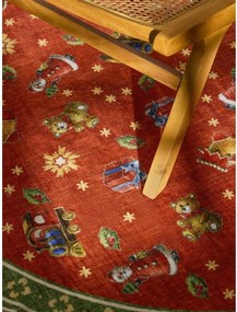 Červený/zelený kulatý koberec s vánočním motivem ø 160 cm Toy's Delight Nostalgic Noel Red Green – Villeroy&amp;Boch