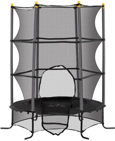 HOMCOM Kindertrampolin Ø163 cm, Trampolin mit Sicherheitsnetz, Randabdeckung, Gartentrampolin für Kinder 3-10 Jahre, bis 50 kg belastbar, Schwarz | A…