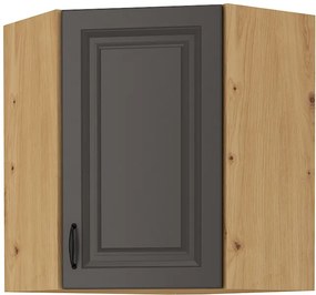 Kuchyňská skříňka Stilo 60x60 GN-72 1F (45°) korpus dub artisan, dvířka šedá