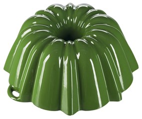 Litinová smaltovaná pečicí forma bábovka Český smalt GOURMETINA JOZEFÍNA - Listově zelená 27 cm x 11 cm
