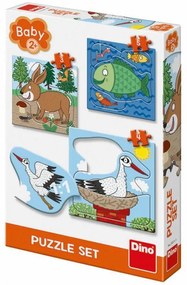 Dino puzzle Zvířátka: Kde žijí 3-5 baby puzzle