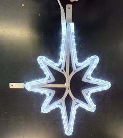 Easy Fix 2D LED světelná hvězda X., 43 × 56 cm, ledově bílá, závěsná, 3D tisk, bílá