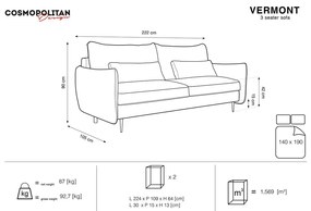 Béžová rozkládací pohovka s úložným prostorem Cosmopolitan Design Vermont