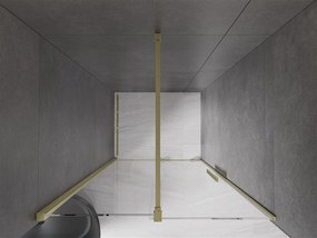 Mexen Velar, posuvné dveře do otvoru 85x200 cm, 8mm čiré sklo, zlatá matná, 871-085-000-01-55