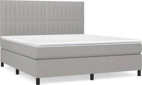 Box spring postel s matrací světle šedá 160 x 200 cm textil 3141945
