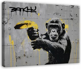Obraz Banksy Opice Street Art Graffiti Moderní Na Plátně Stěna 100x70