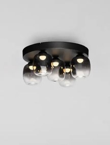 LED stmívatelné černo-kouřové moderní stropní svítidlo Kita